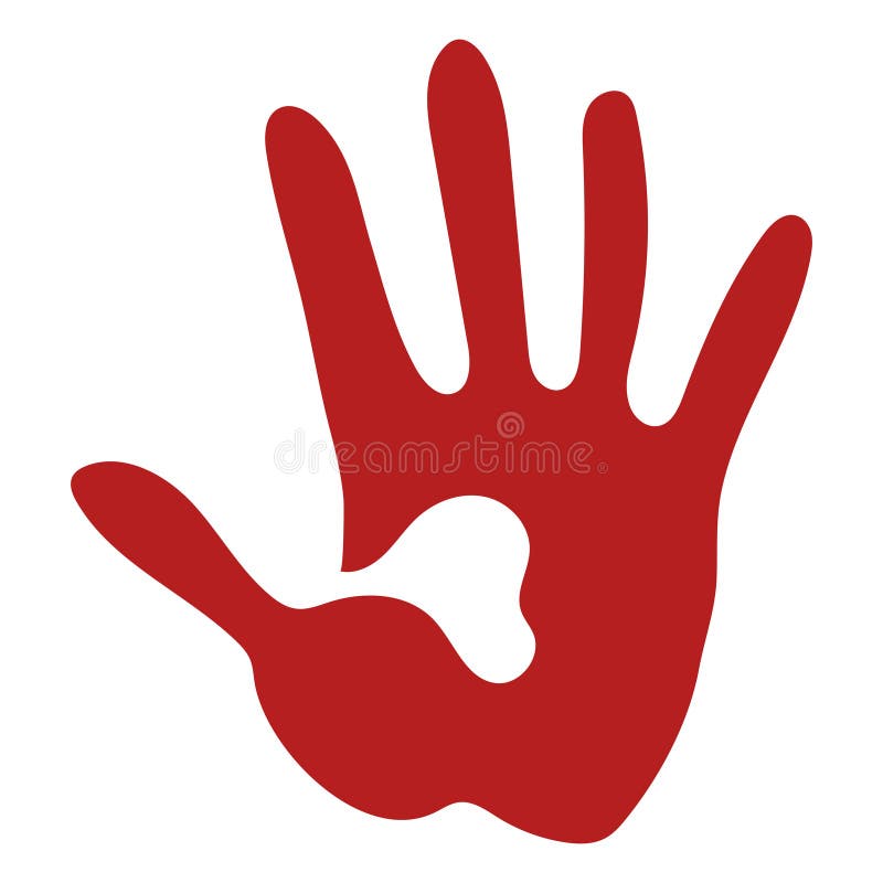 Red Hand Day Illustration Design Stock Illustration - Illustration of ...