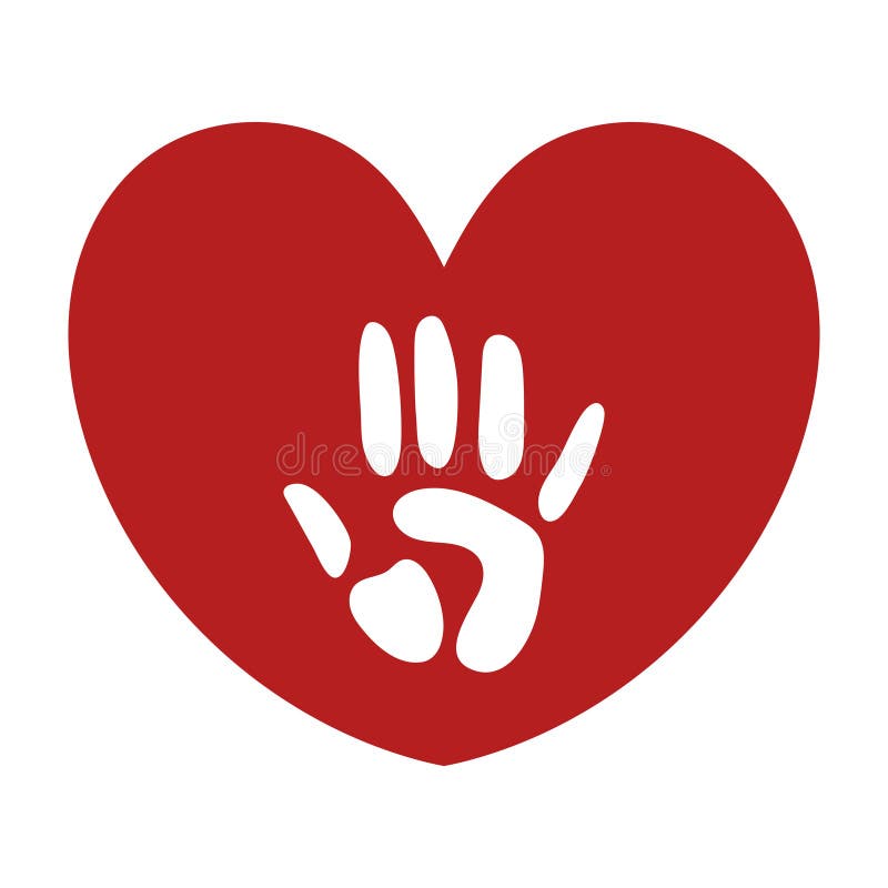 Red Hand Day Illustration of Hand on Heart Stock Illustration ...