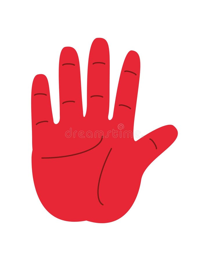 Red hand day isolated stock vector. Illustration of children - 301688974