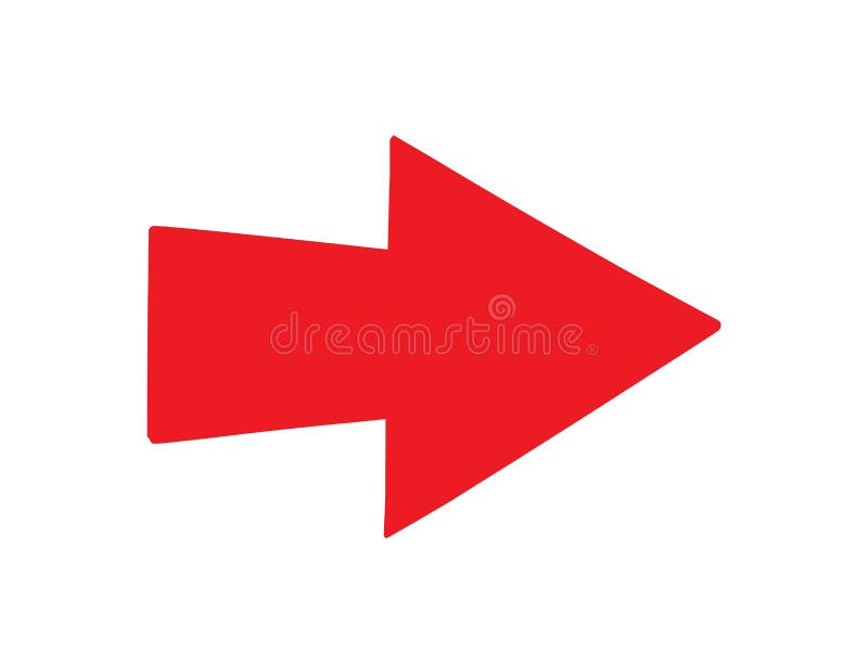 Red Hand-drawn Arrow, Ink, Bold Style, on White Stock Vector ...