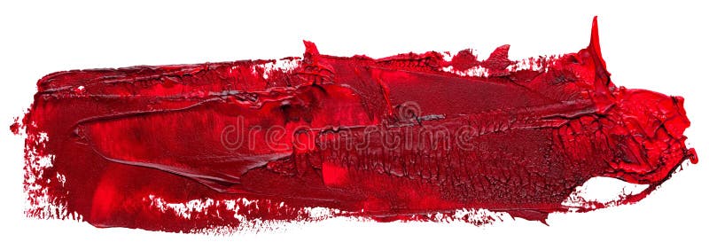 Red Hand Drawn Long Rectangular Vector Oil Brush Stroke. Stock Vector ...