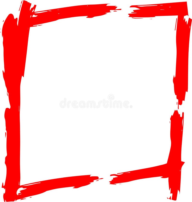 Red Hand-drawn rectangle stock vector. Illustration of design - 198215074