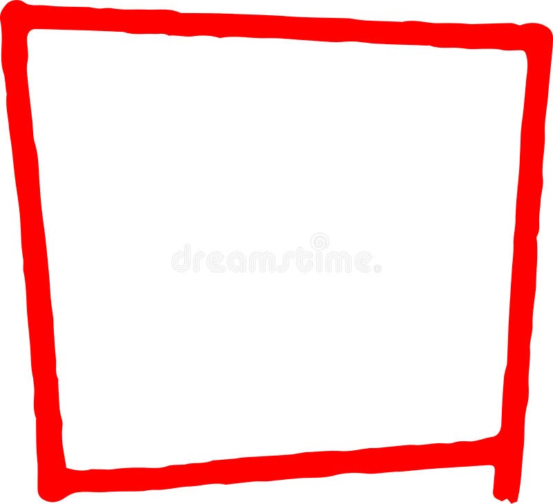 Red Hand-drawn rectangle stock vector. Illustration of square - 198215083