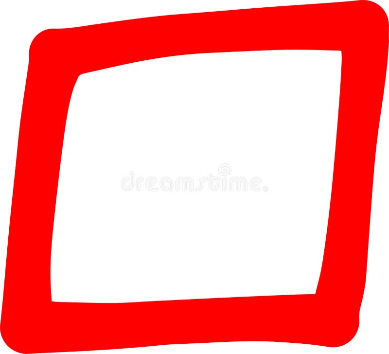 Red Hand-drawn rectangle stock vector. Illustration of cute - 198215095
