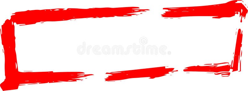 Red Hand-drawn Rectangular Frame Stock Vector - Illustration of cute ...