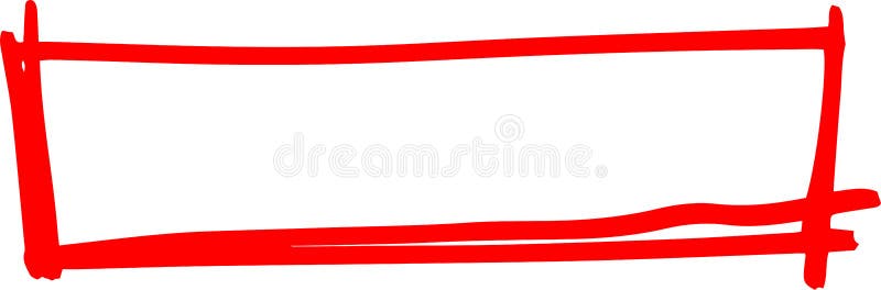 Red Hand-drawn Rectangular Frame Stock Vector - Illustration of simple ...
