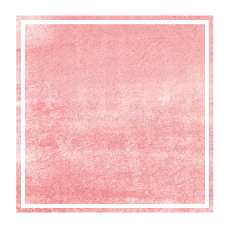 Red Hand Drawn Watercolor Rectangular Frame Background Texture with ...