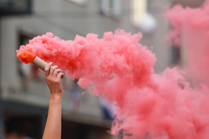 Red hand flare stock photo. Image of happy, light, outside - 123084610