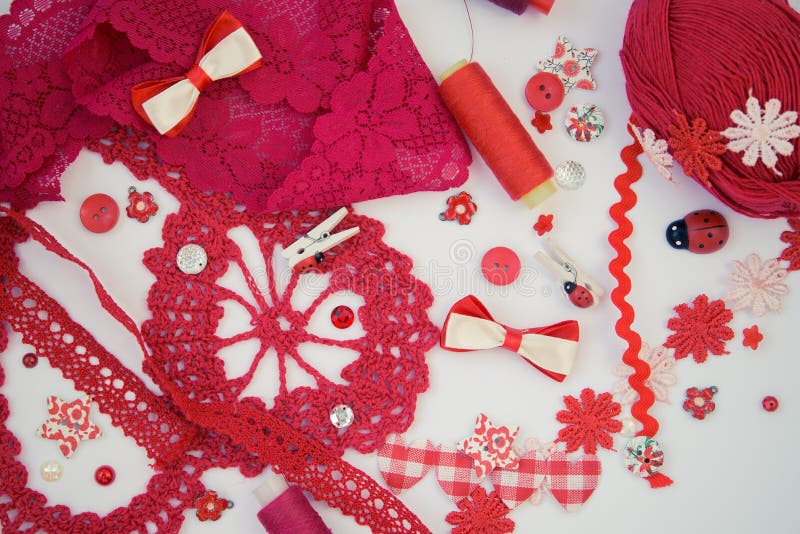 Red Hand Made stock photo. Image of beaded, button, accessory - 82673540