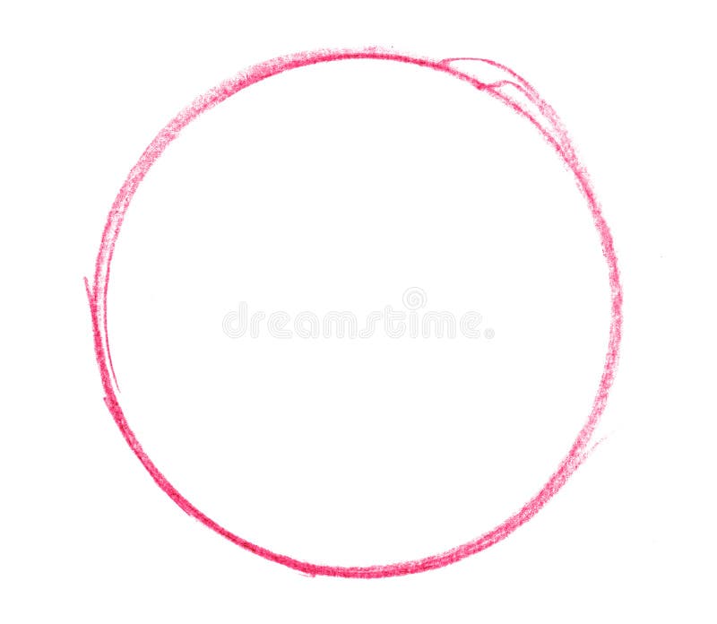Red Hand Painted Pencil Circle with Red Color Stock Illustration ...