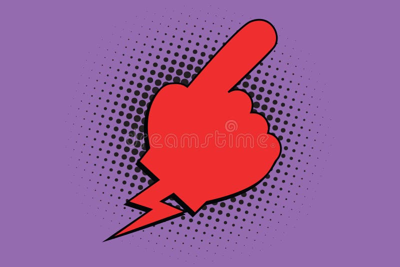 Red Hand Pointer Comic Bubble Stock Vector - Illustration of humor ...