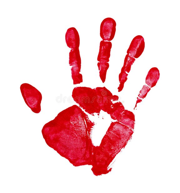 Red Hand Print stock photo. Image of painting, learning - 64997880