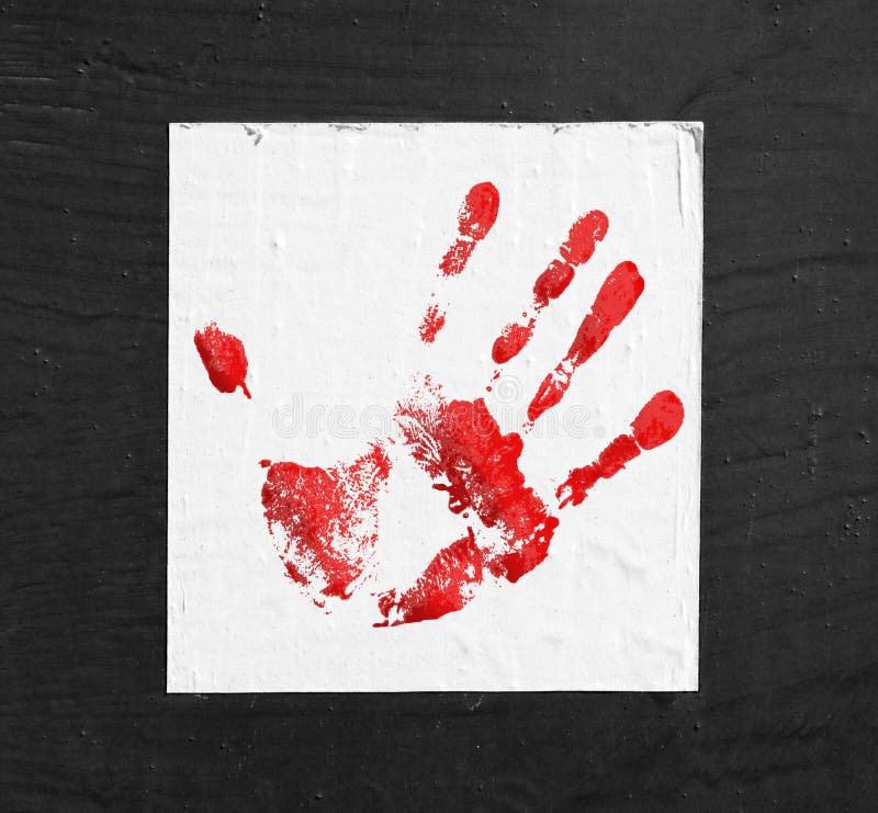 Bloody Handprint Smear On Wall