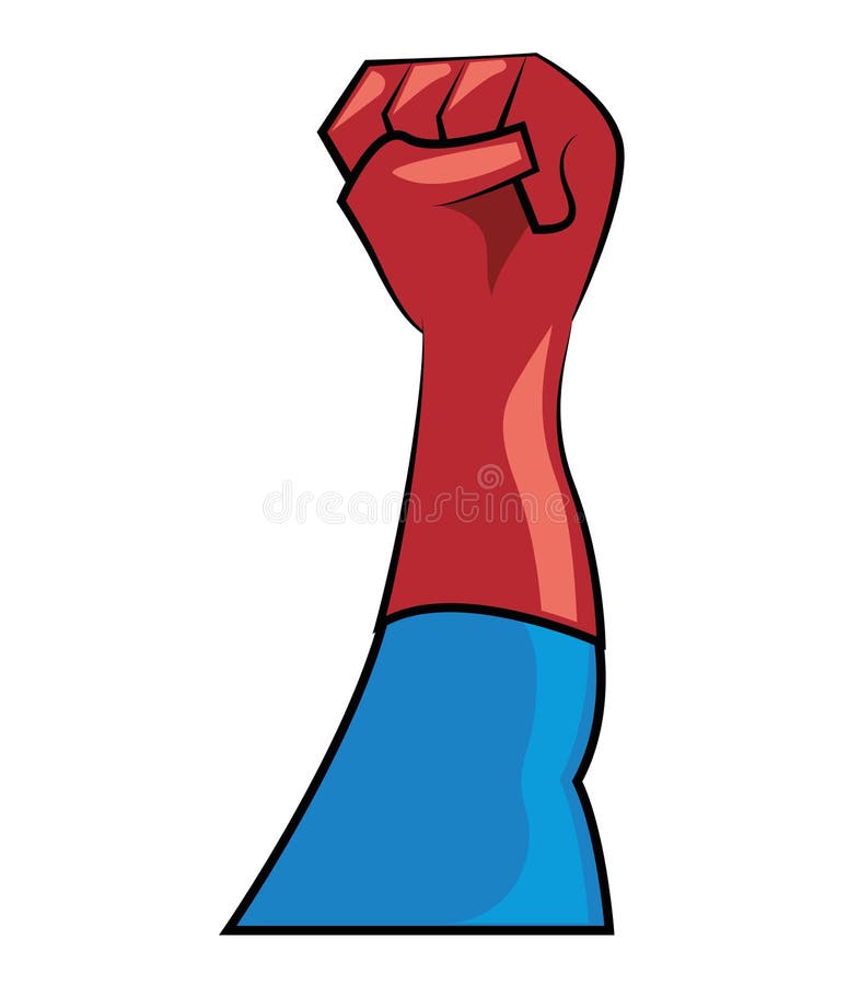 Red hand superhero stock vector. Illustration of comic - 242198830