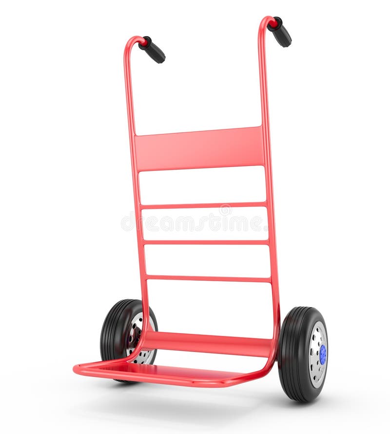 Red hand truck stock illustration. Illustration of distribution - 29338569