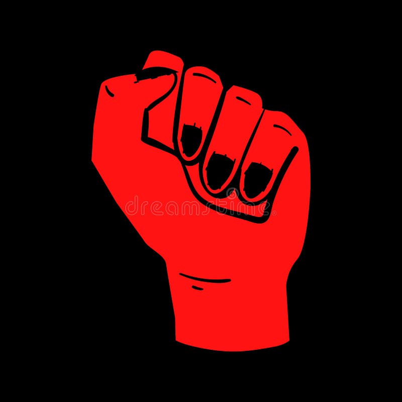 Red hand up stock illustration. Illustration of cartoon - 260883341