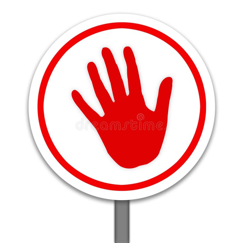 Red Hand Warning ,Stop Sign Stock Images - Image: 24501184