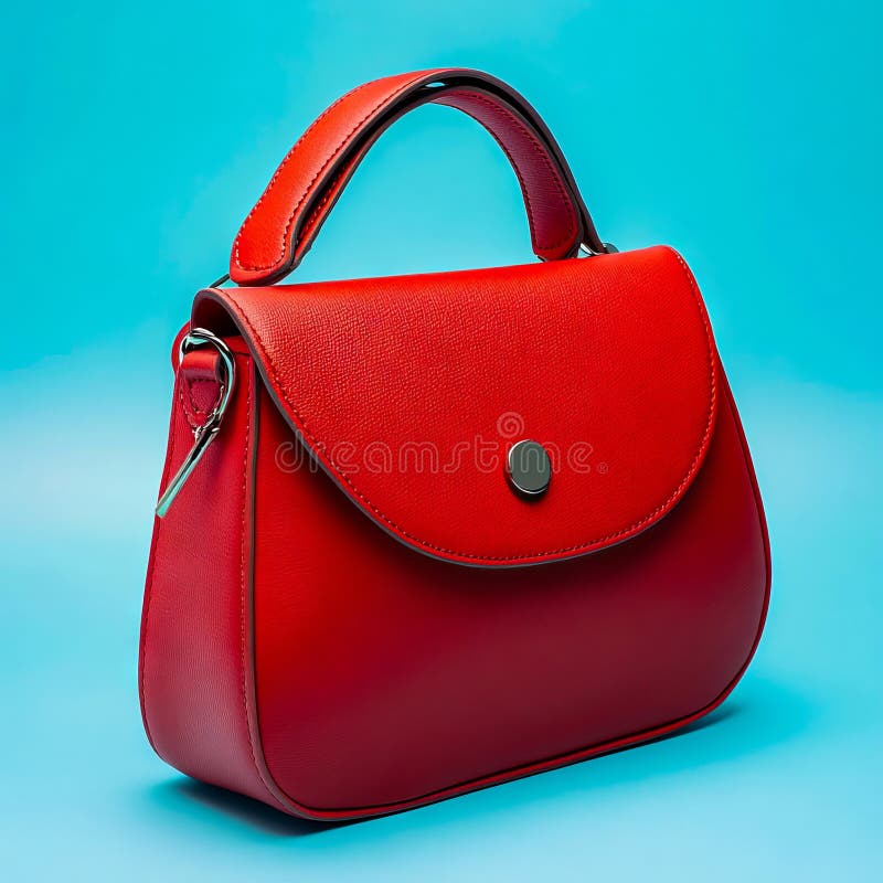 A Red Handbag on a Blue Background Stock Illustration - Illustration of ...