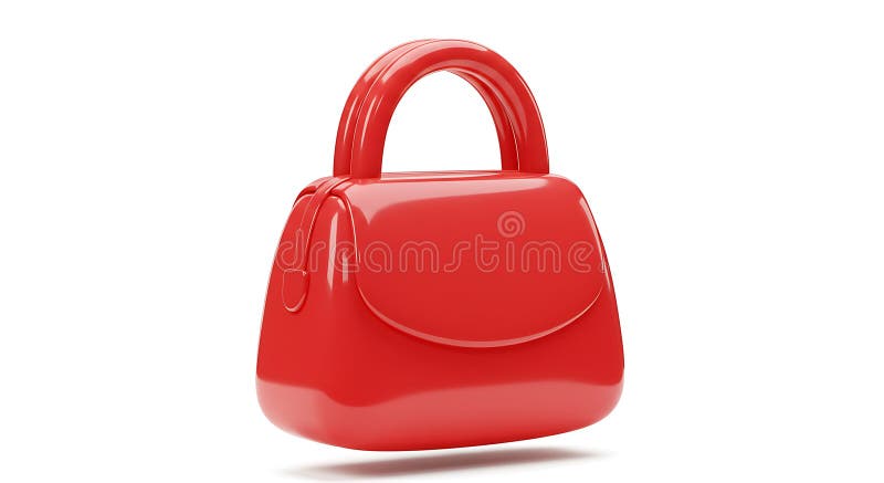 Red Handbag with a Glossy Finish. it Features a Structured Design with ...