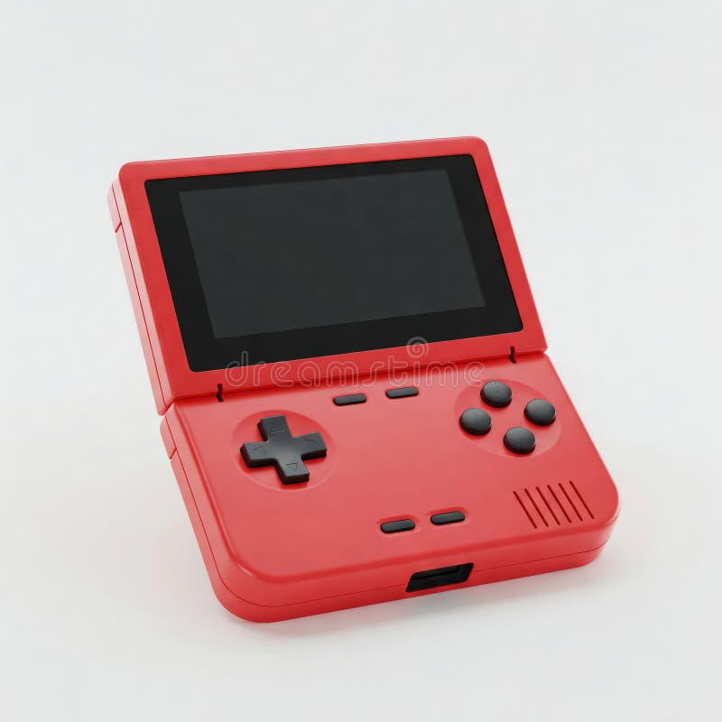 A Red Handheld Game Console Stock Illustration - Illustration of brand ...
