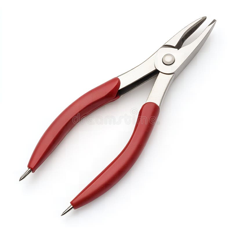 Red Handled Precision Pliers for Detailed Work Close Up Studio Shot on ...