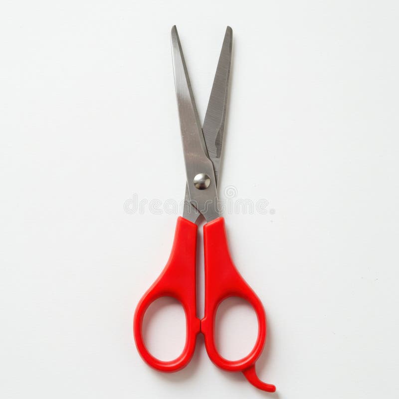 Red Handled Scissors Isolated on White Background for Cutting and ...