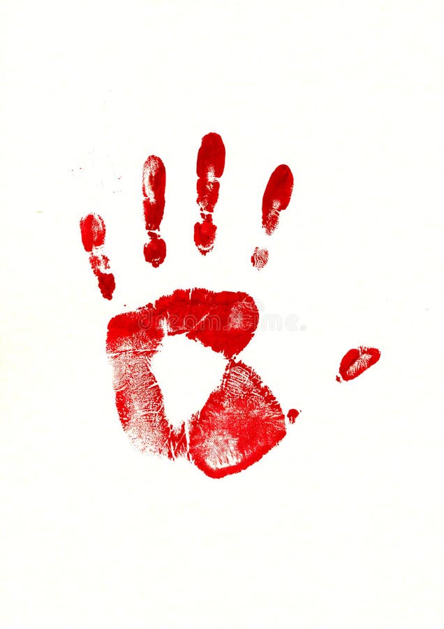 Red handprint stock photo. Image of biometrics, craft - 4544872