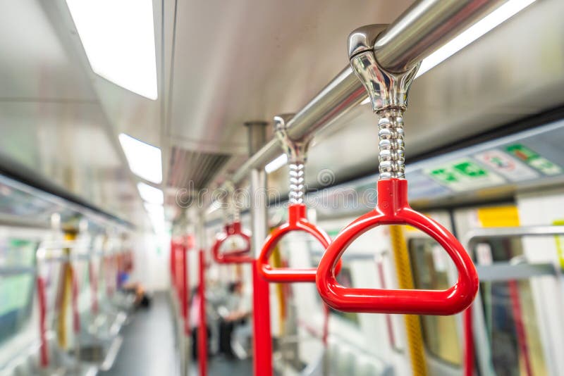 Handrails in Subway Train Public Transportation Stock Photo - Image of ...