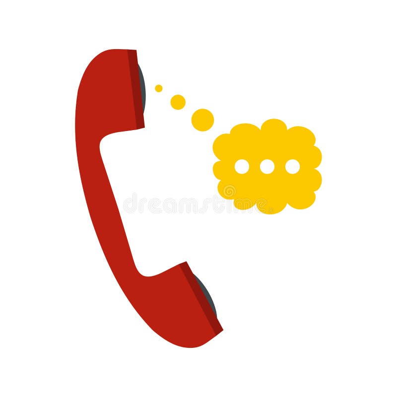 Red Handset Speech Cloud Flat Icon Stock Illustrations – 5 Red Handset ...