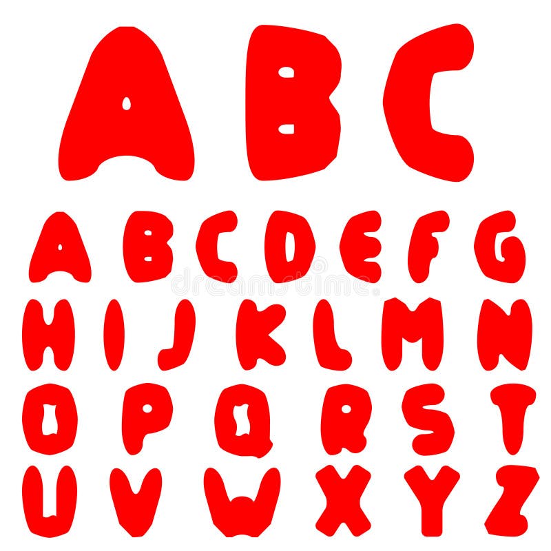 Red Handwritten alphabet stock vector. Illustration of alphabetical ...