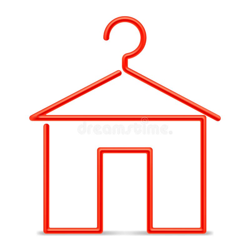 Red hanger. stock vector. Illustration of retail, fashion - 44310239