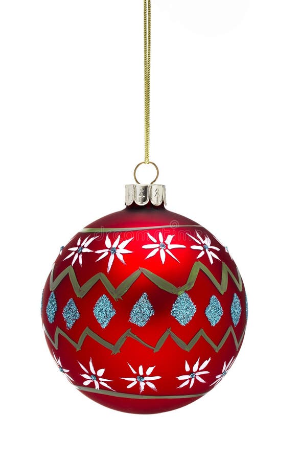 Red Hanging Bauble stock image. Image of isolated, xmass - 44850311