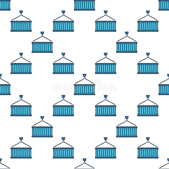 Red Hanging Shipping Container Vector Colored Modern Seamless Pattern ...