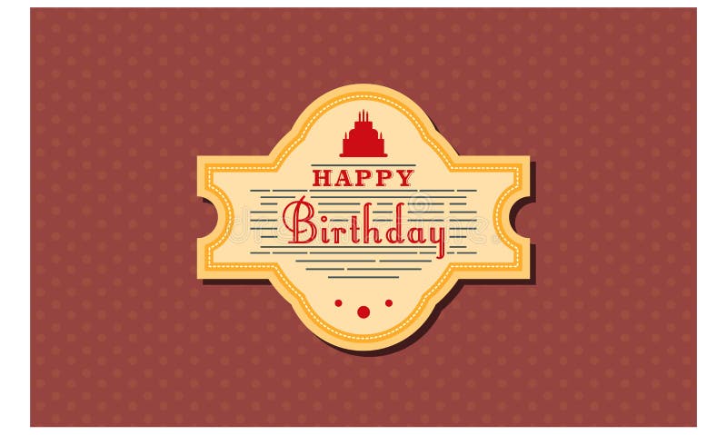 Red Happy Birthday Banner Card Vector Template Stock Vector ...