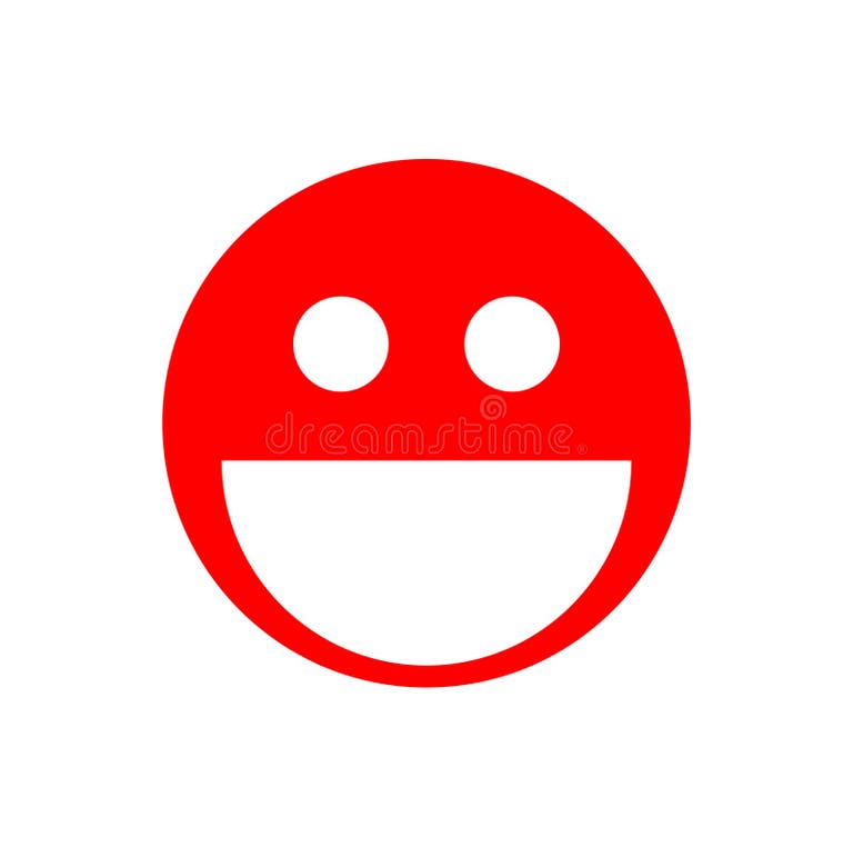 Red Happy Face Icon Illustration Stock Vector - Illustration of phone ...
