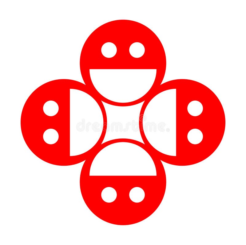 Red Happy Faces Vector Icon Illustration Stock Vector - Illustration of ...