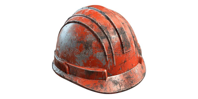 Red Hard Hat with Scratches Isolated on Transparent Background Stock ...