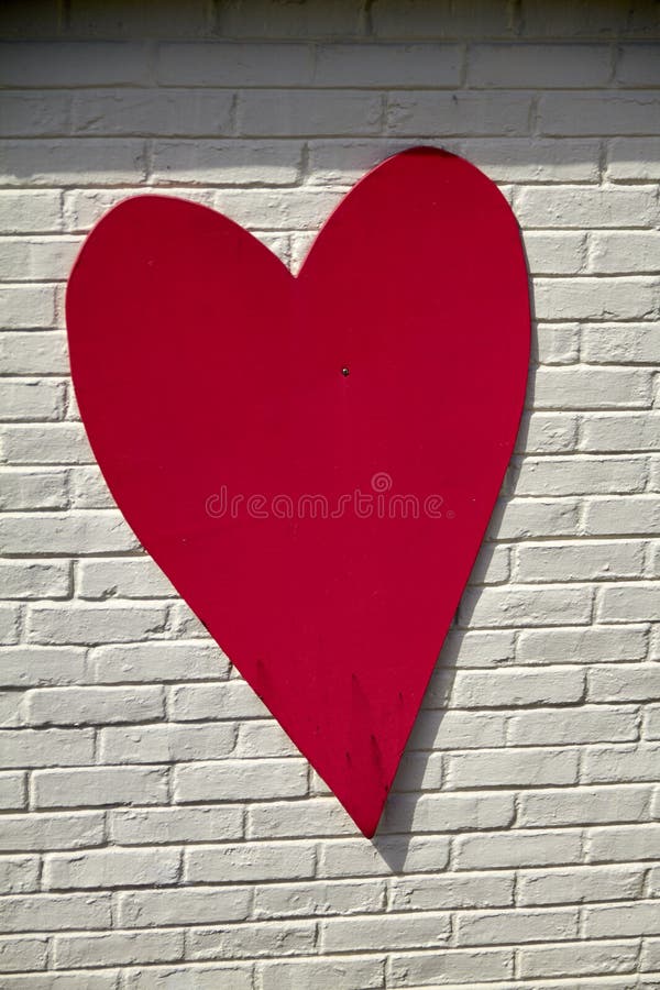 Red hart on wall stock photo. Image of valentin, valentines - 73280222