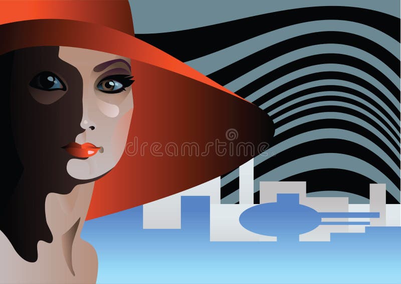 Red Hat stock illustration. Illustration of girl, design - 9916788