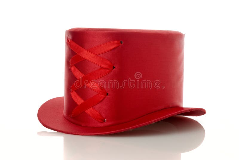 Red Felt Hat with Purple Ribbon Stock Image - Image of accessory, wear ...