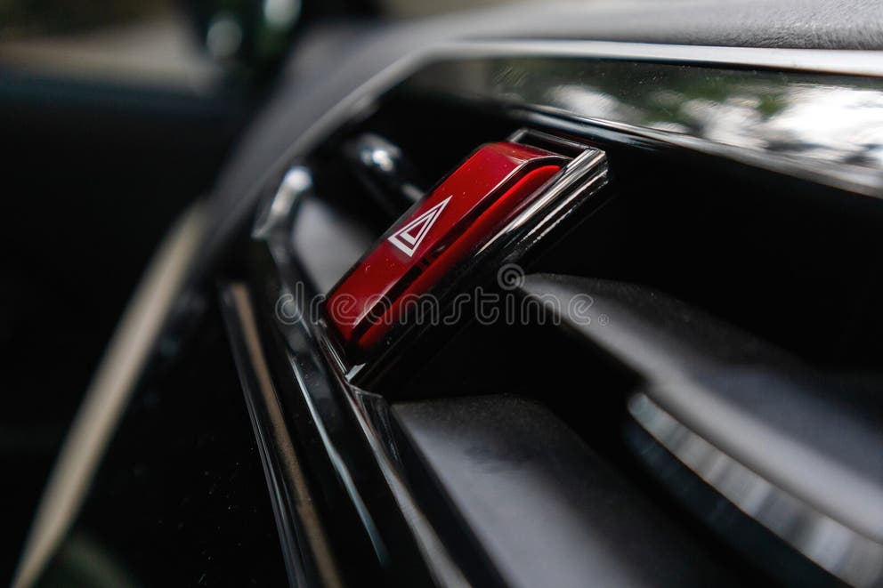 Red Hazard Button or Emergency Warning Light Button on the Car ...