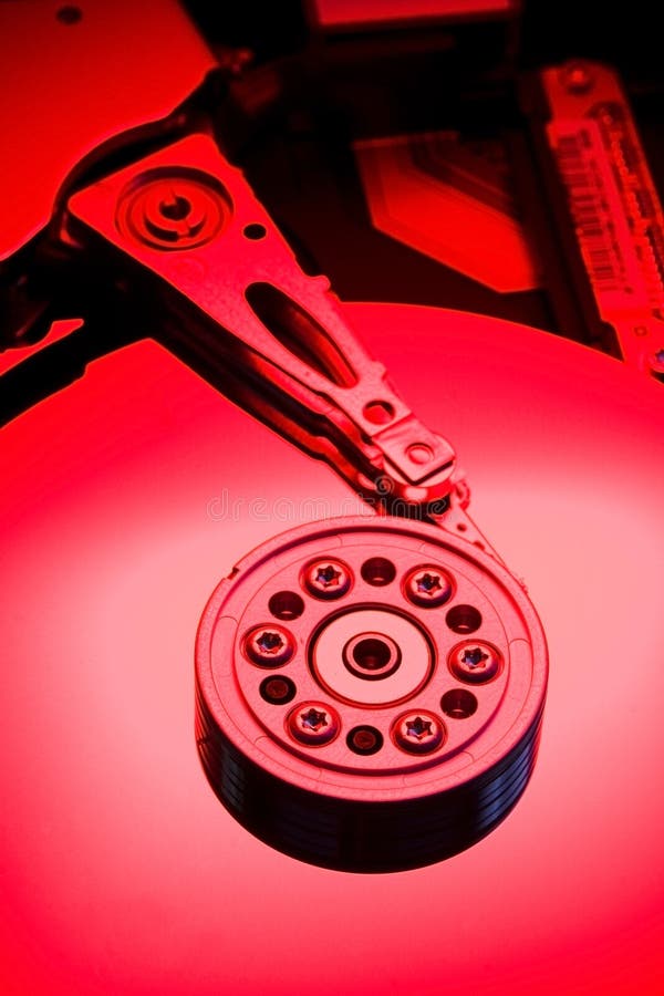 Red HDD stock photo. Image of device, broken, components - 3700050