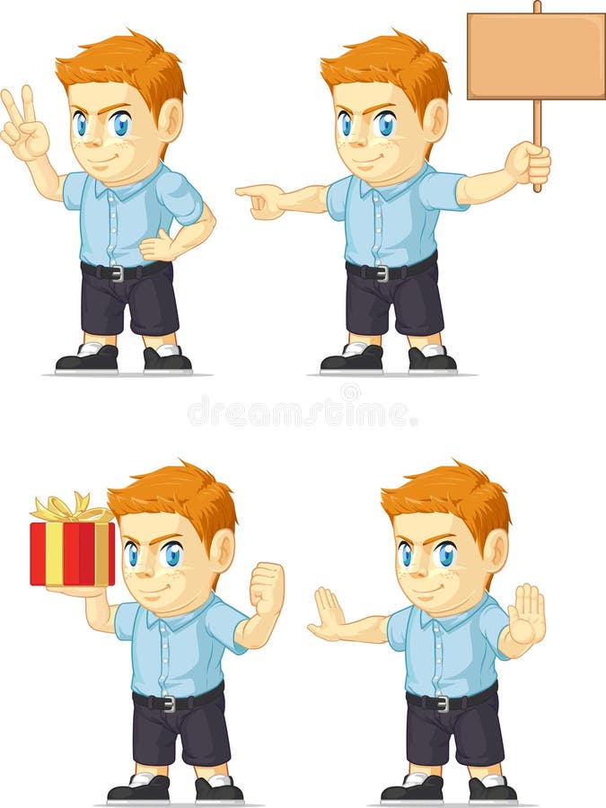 Red Head Boy Customizable Mascot 15 Stock Vector - Illustration of ...