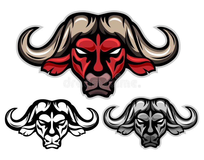 Red head buffalo stock vector. Illustration of powerful - 27841323