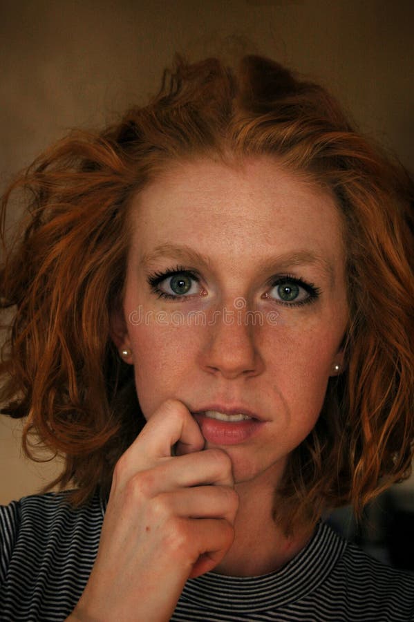 Red-head-01 stock photo. Image of face, brown, attractive - 79393022