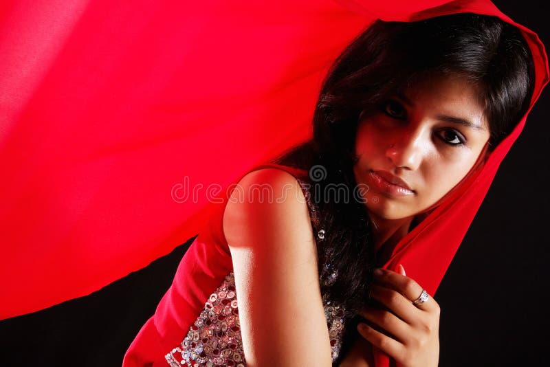 Red head scarf stock photo. Image of person, elegant, girls - 6573298