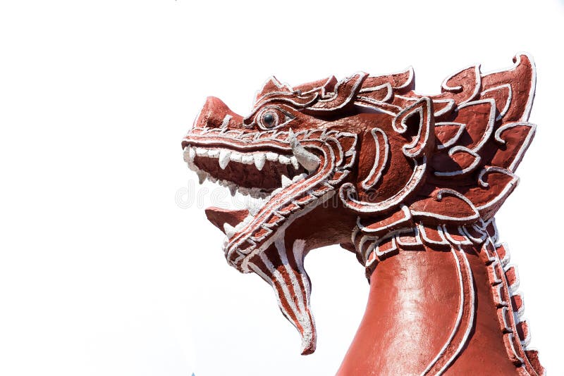 Red Head Stucco Mythology Animal , Lion Stock Image - Image of statue ...