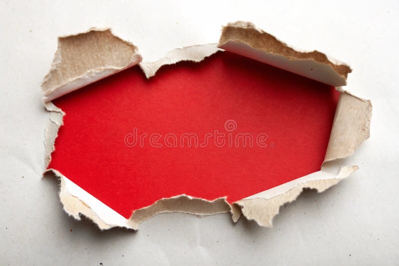 Red Header in Torn Paper Hole Isolated Stock Illustration ...