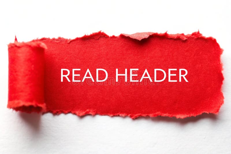 Red Header in Torn Paper Hole Isolated Stock Illustration ...