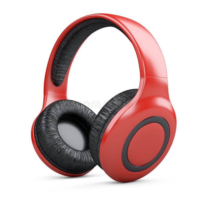 Red Headphone Icon - Front View. Stock Illustration - Illustration of ...